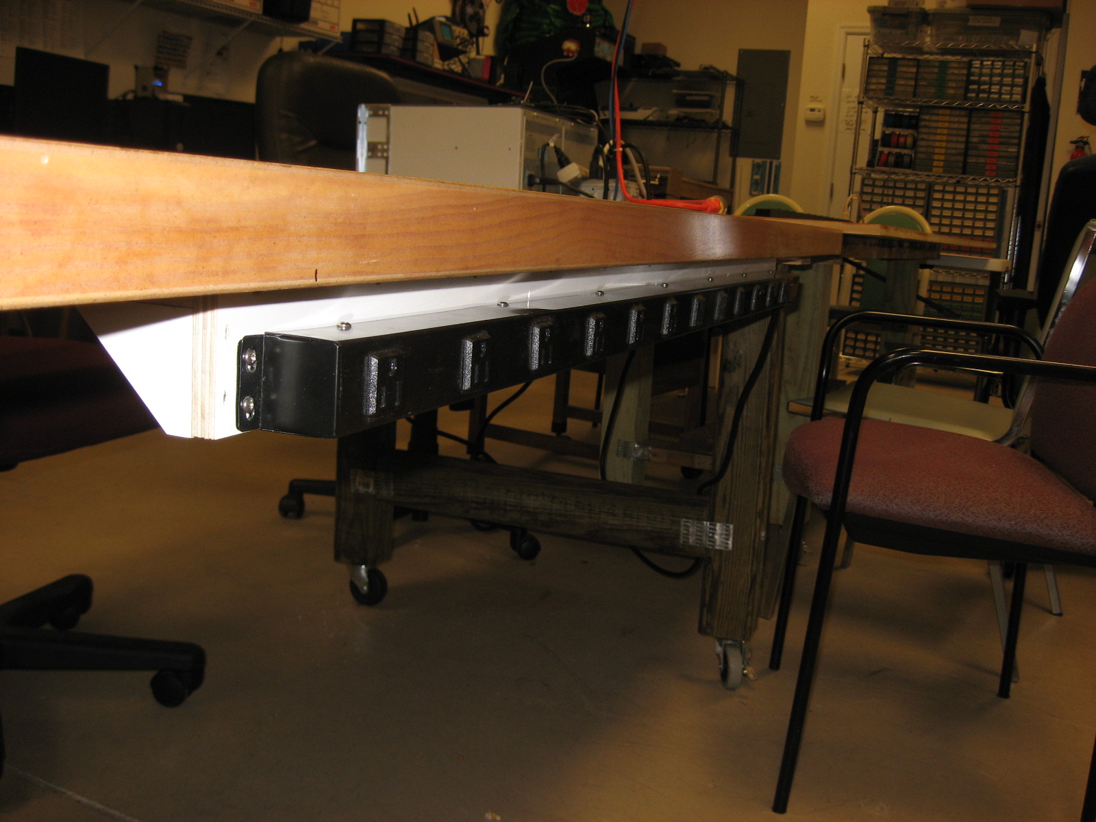 New! Power strips mounted to tables. - Melbourne Makerspace
