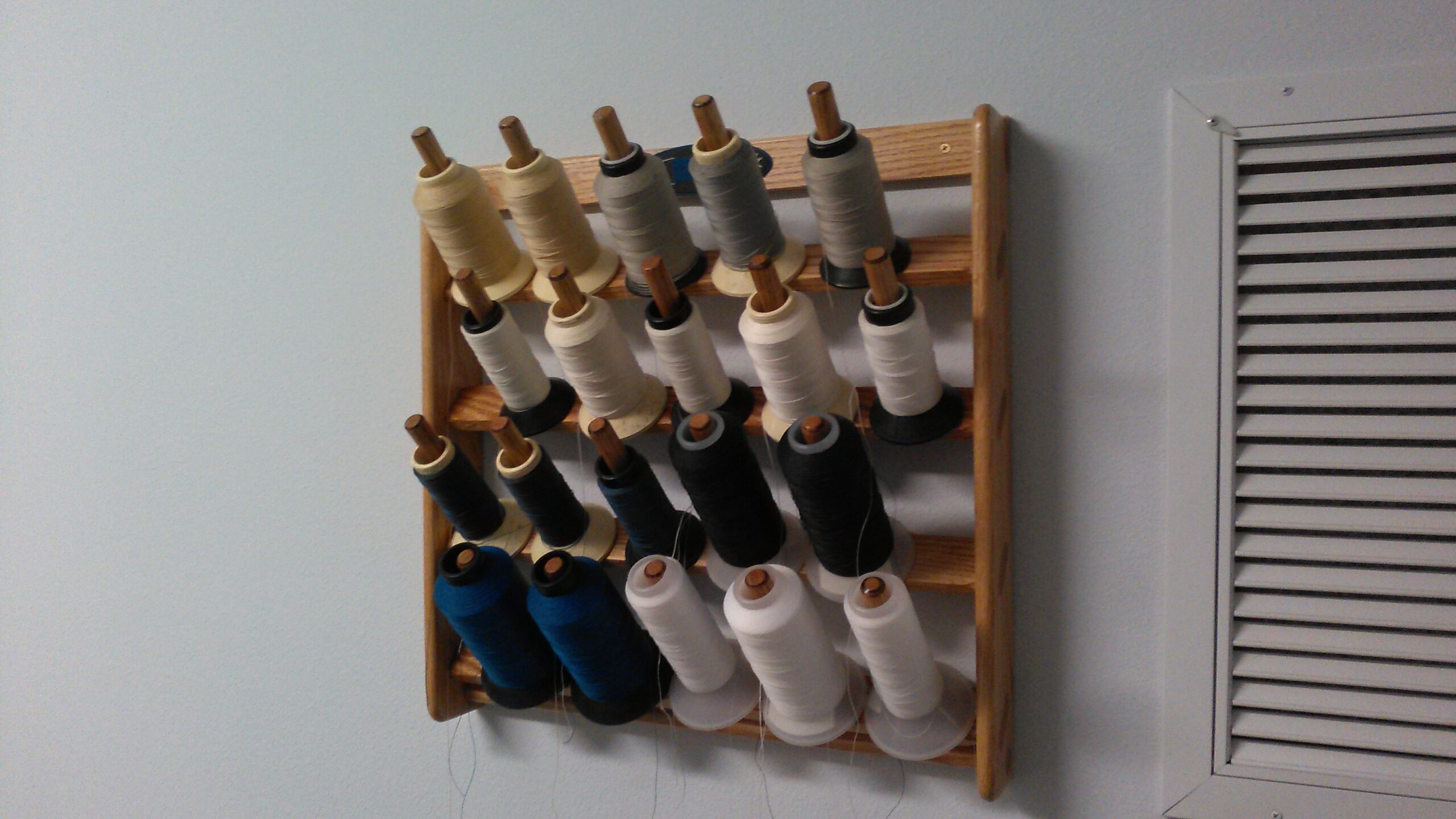 Custom Wooden Thread Spool Wall Hanger - Melbourne Makerspace